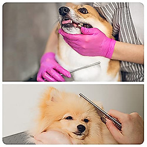 Pettom Pet Steel Grooming Tool Poodle Finishing Butter Comb 7 1/2-inch L