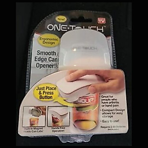 One-Touch Electric Can Opener, Handheld Easy Grip Press Start and Stop Automatic Operation, Lightweight, Twist-free, Arthritis Relief