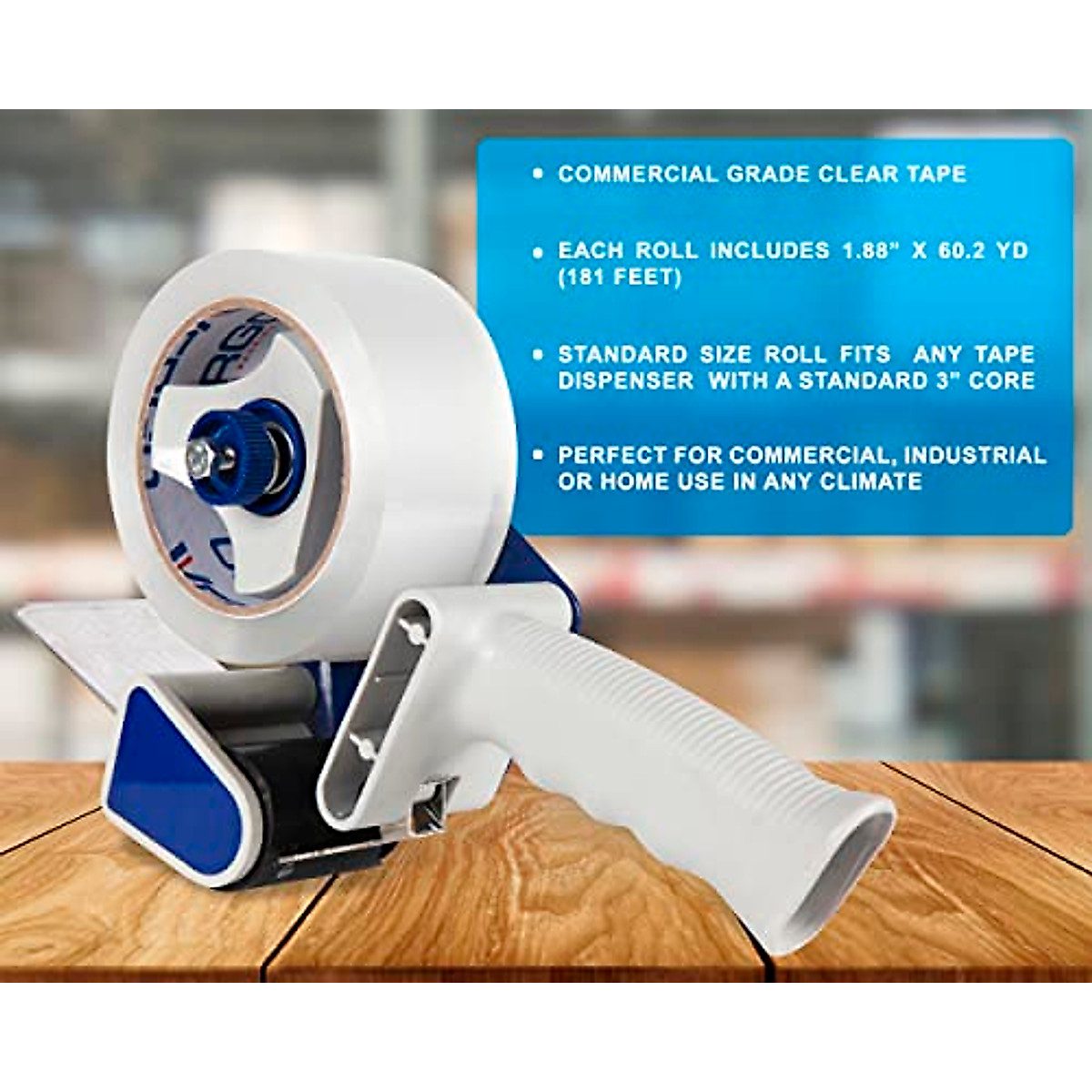 Vergo Industrial Heavy Duty Clear Packing Tape 2.7mil for Moving Packaging Shipping and Office (36 Pack)