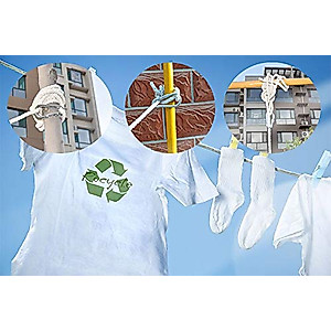 Clothesline Clothes Drying Rope Portable Travel Clothesline Adjustable for Indoor Outdoor Laundry Clothesline, Perfect Windproof Clothes Line, Hanger for Camping Travel & Home Use