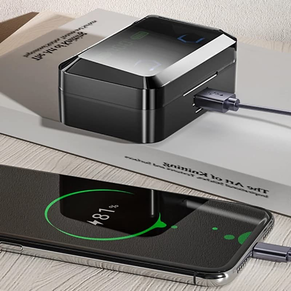 Wireless Earbuds Active Noise Cancelling – Bluetooth 5.2 Earbuds, in-Ear Headphones with 4 Mics, Clear Sound Deep Bass Earphones, Lightweight Fit, Low Latency, IPX7 Waterproof, 32Hrs