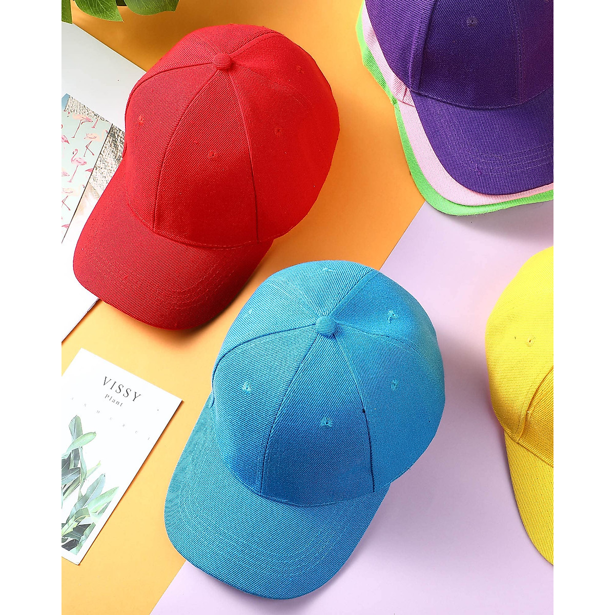 23 Pieces Blank Baseball Caps Bulk Running Retro Adjustable Plain Sports Unisex Trucker Hats for Women Man Multi Colored