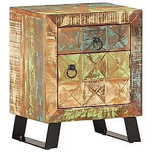 YPWRENH Chest of Drawers Cabinets Nightstand 15.7 "x11.8 x19.7 Solid Reclaimed Wood Suitable for bedrooms, Living Rooms and Kitchens