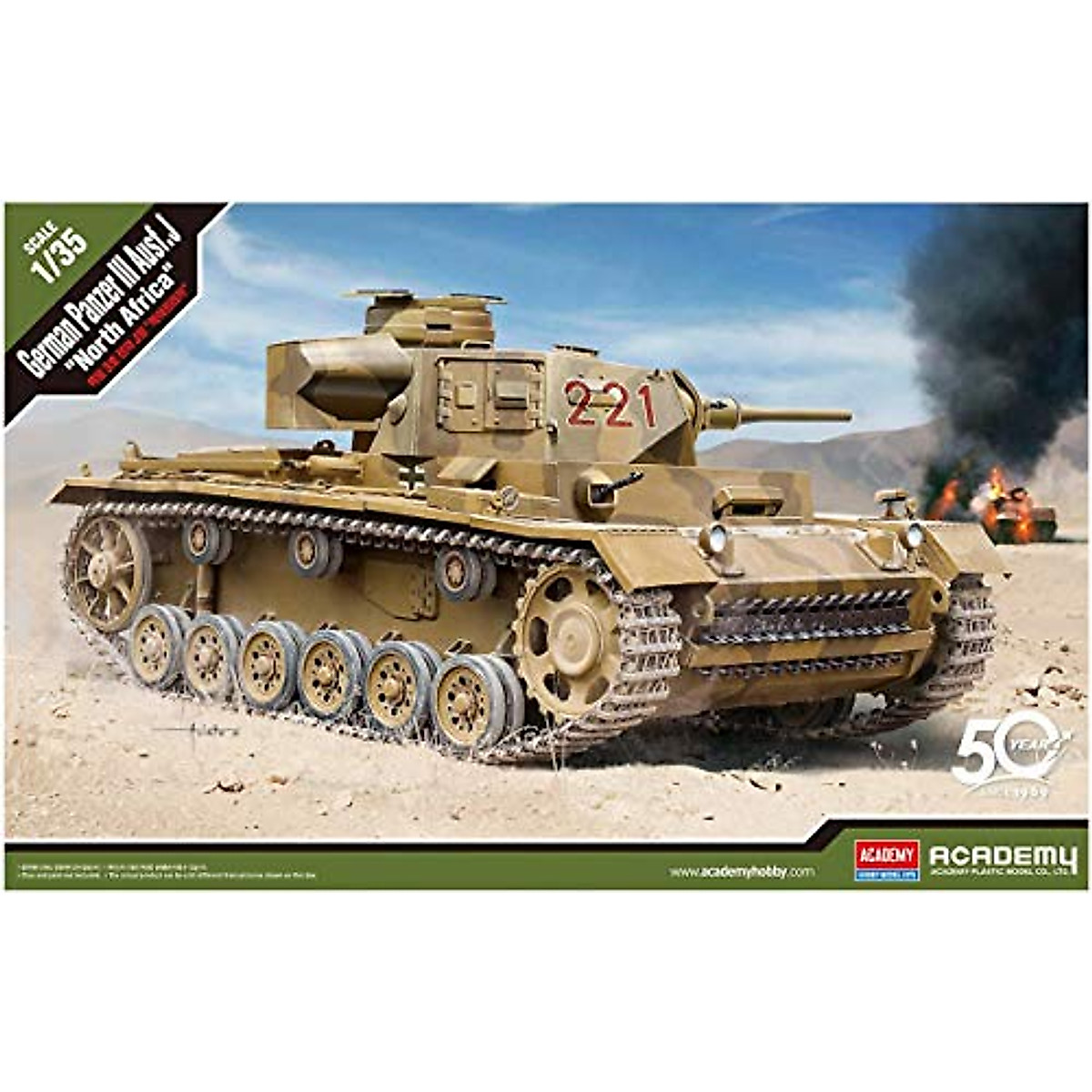 Academy 1/35 German Tank III AUSF.J North Africa #13531 Hobby Model Kits