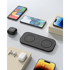 Wireless Charger - Wireless Charging Pad, 10W Max Charging Pad for Apple iPhone 14 Plus/14 Pro/13 Pro Max/Pro/Mini/12/11, Airpods 3/2/Pro, Wireless Phone Charger for Samsung S22/S21, Dual Charging Pad