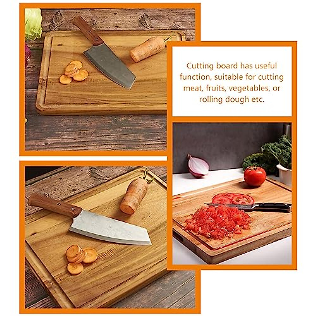 UPKOCH Wood Cutting Board Wooden Chopping Board Kitchen Large Charcuterie Boards Butcher Block for Chopping Meat Vegetables Fruits Bread Cheese Appetizers