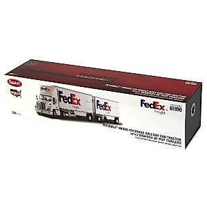 Diecast Masters 1/50 Limited Edition FedEx Peterbilt 579 Single Axle Day Cab w/ 2 Wabash 28’ Pup Trailers 65190