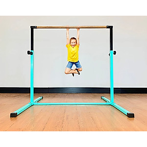 MARFULA 4FT Gymnastic Bar Set Gymnastics Horizontal Bar Gymnastics Kip Bar Teal Bar for Kids Home Use