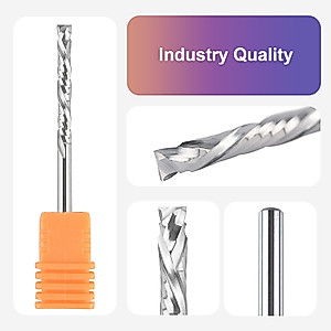 SpeTool 5Pcs Carbide Compression Router Bit Up&Down End Mills 1/8 x 1 inch Cutter for CNC Mill Machine Wookwork 3D Profile Detail Engraver Carving