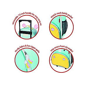 Skip Hop Kids Luggage with Wheels, Zoo, Unicorn