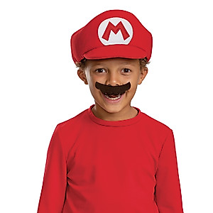Disguise Mario Hat and Mustache Costume Set, Official Super Mario Bros Costume Accessories for Kids, One Size