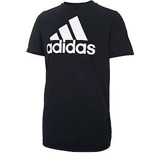 adidas boys Short Sleeve Aeroready Performance Logo Tee T-shirt T Shirt, Black, X-Large US
