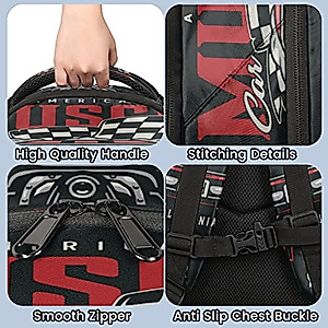 GzLeyigou Racing Car Retro Backpack for Boys Girls Kids Schoolbag Children School Bookbag,Women Men Casual Daypack Students College Bookbags Travel Bags