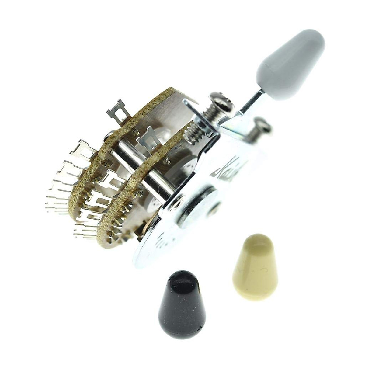 KAISH Guitar 5-way Super Switch Pickup Selector Super 4-Pole Double Wafer for Strat/Tele Guitars with Black/Ivory/White Tip