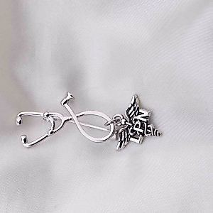 Medical Stethoscope Brooch Pins for Doctor Nurse Medical Students Medical Caduceus Gift For RN,PA,MA,LPN,LVP,NP,Vet (Copper LPN Brooch)