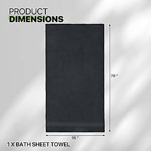 Magshion Extra Large Cotton Bath Sheet for Bathroom Adults Oversized Quick-Dry Bath Sheet Towel, Black