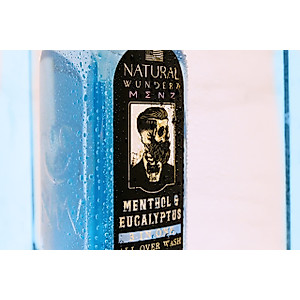 Mens Body Wash with Menthol & Eucalyptus, 32 Fl Oz, All Natural 3-In-1 Body Scrub and Liquid Soap for Gentle Cleansing, Vegan Friendly, Sulfate Free, and Cruelty Free