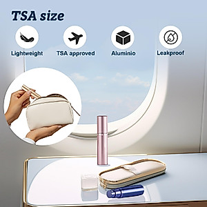 D-LOTUS Travel Mini Perfume Atomizer Bottle Refillable, Cologne Sprayer Atomizer Dispenser, Portable Scent Pump Case Empty Sprayer Bottles 5ml - Black