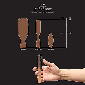 ZilberHaar Beard Brush Grooming Kit - Stiff Bristles Boar Bristles - Ideal for Medium to Long, Thick Beards - Distributes Balm & Oil for Growth/Styling - With Brush Cleaning Tool