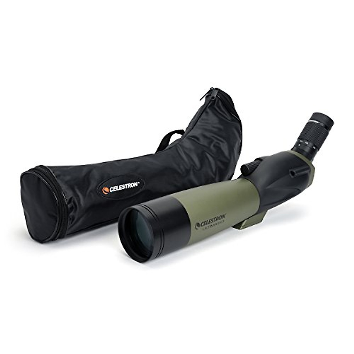 Celestron – Ultima 80 Angled Spotting Scope – 20-60x Zoom Eyepiece – Multi-coated Optics for Bird Watching, Wildlife, Scenery and Hunting – Waterproof and Fogproof – Includes Soft Carrying Case