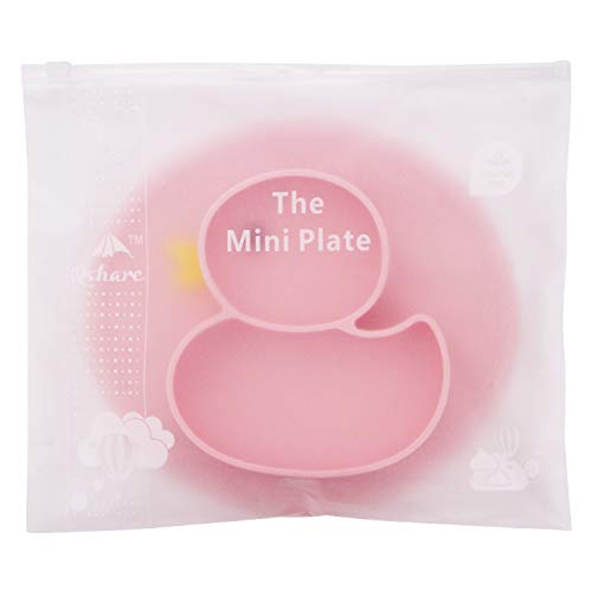 Baby Divided Plate Silicone 2 Set- Portable Non Slip Child Feeding Plate for Children Babies and Kids BPA Free Baby Dinner Plate Microwave Dishwasher Safe