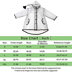 Kids Raincoat EVA Rain Poncho,Portable Hooded Poncho Jacket Rain Coat for Boys Girls Children (M,Reference height: 31.49-39.37 In)
