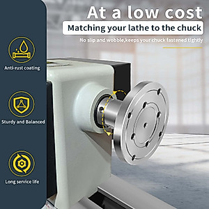 SENDUO Woodworking 4" Lathe Faceplate with Screwchuck,for 1" x 8TPISpindle