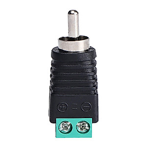 ALEKOR Phono RCA Male Plug to AV Screw Terminal Audio Video Connector Speaker Wire to RCA Adapter (Pack of 12)
