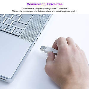 Jopwkuin Digital Computer Webcam, Living Colors Webcam with Microphone 30FPS with Microphone for Online Teaching for Internet Broadcasts(White)