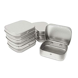 Honbay 6PCS Mini Portable Metal Hinged Lid Empty Storage Boxes Tins Containers for Candies Pills Jewelry Craft