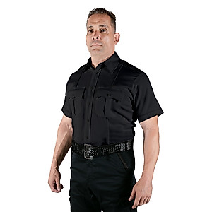 First Class 100% Polyester Short Sleeve Men's Uniform Shirt White (US, Alpha, XX-Large, Regular, Regular, Black)