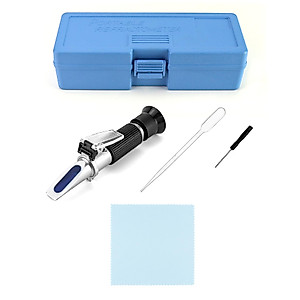 QWORK Beekeeper Refractometer with Automatic Temperature Compensation, Brix 0-32%, Hand Refractometer for Fruit Juice Beer Jam