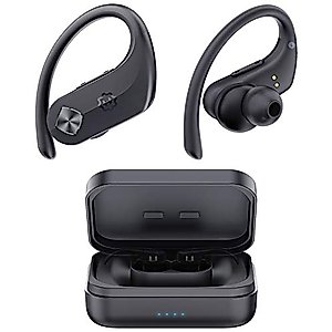 WixGear Wireless Bluetooth Headphones, 5.0 Sport Earbuds Hi-Fi Stereo Bass Sound 130H Playtime IPX7 Waterproof Over Ear Wireless Earphones, in-Ear Buds with Mic 2600MAH Charging Case & Volume Control