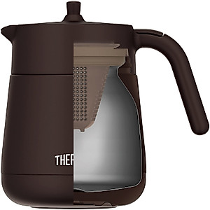 Thermos TTE-700 BW Vacuum Insulated Teapot with Strainer 23.7 fl oz (700 ml), Brown