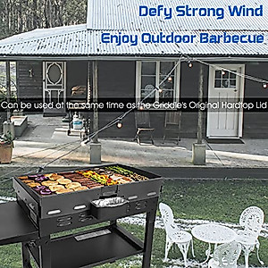 AOKEMAi Wind Guard for Blackstone 28 Inch Griddle, Wind Screen to Protect The Flames, Blackstone Griddle Accessories Compatible with Rear Grease Cup, Stable Without Dropping (Fit for 28” Griddle)