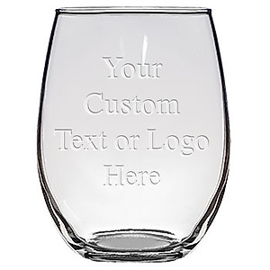 Custom Monogrammed Personalized Stemless Wine Glasses - Bridesmaid Gifts, Laser Engraved Customized for Free, For Him, For Her, For Boys, For Girls, For Husband, For Wife, For Them, For Men, For Women
