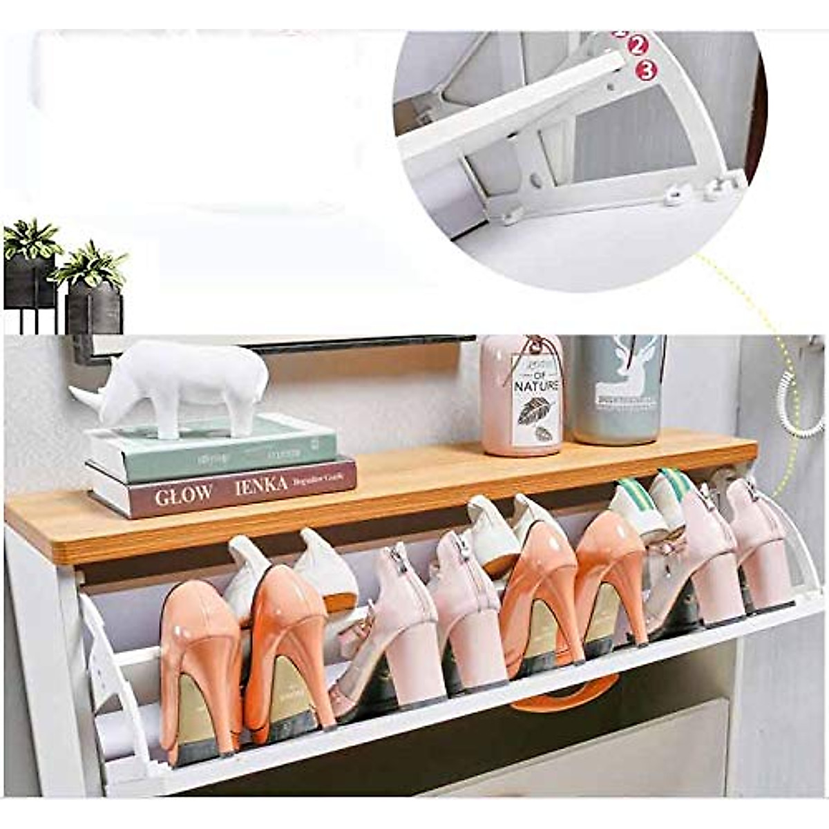 TFIIEXFL Dump Shoe Cabinet -Thin 24cm Home Entrance Simple Economical Multi-Function Hall Storage Entrance Porch Shoe Cabinet