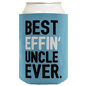 Aunt Uncle Gifts Best Effin' Aunt and Uncle Ever Funny Aunt Uncle Announcement Aunt Uncle Gift Set 2 Pack Can Coolie Drink Coolers Coolies Blue & Pink