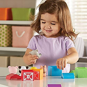 Learning Resources Peekaboo Learning Farm - 10 Pieces, Ages 18+ Months Toddler Learning Toys, Counting and Sorting Toys, Farm Animals Toys