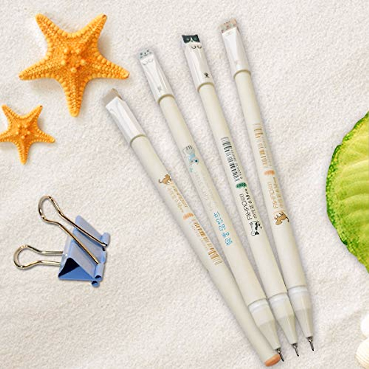 Sencoo Colorful Cats Design 0.38mm Gel Pens Black Ink Pack of 6 Pcs