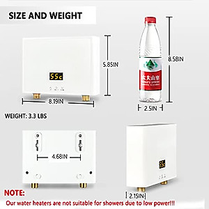 FMATOZ Mini Electric Tankless Water Heater 4000W 110V Constant Temperature Instant Hot Water Heater with Remote Control Digital Display On Demand Hot Water Heater for Home Kitchen Indoor