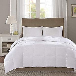 Sleep Philosophy True North 3M Scotchgard 300TC Quilted Down Comforter 100% Cotton Sateen Cover Downproof, Feather Blend Duvet Insert, Modern Luxe All Season Bed Set Twin, Medium Warm