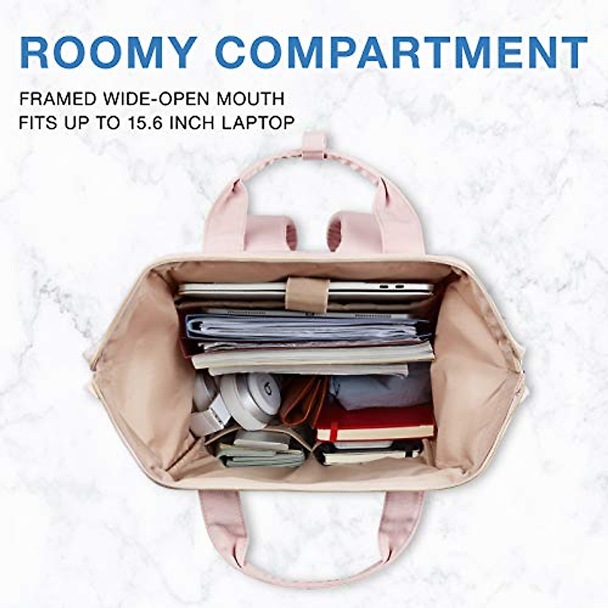 BAGSMART Laptop Backpack for Women, Travel Backpacks 15.6 Inch Notebook Doctor Back pack for College Work Business Trip Women (pink)
