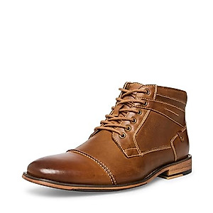 Steve Madden Men's Jotter Combat Boot, Dark Tan, 11