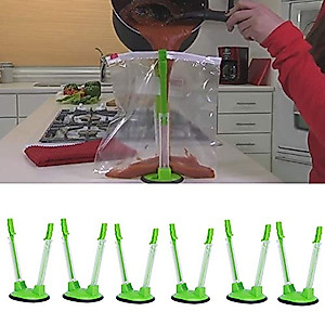 Food Bag Holder Stand, Kitchen Utensils, Food Bag Rack Clip, Bag Rack, 6Pcs for Kitchen Cabinet Drawer