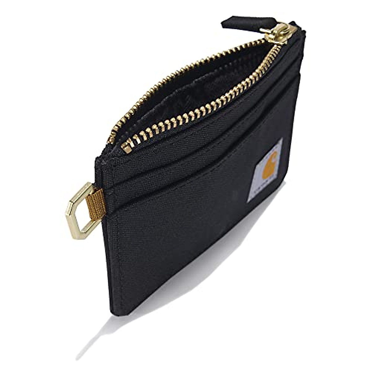 Carhartt womens Wallet, Rugged Leather and Canvas for Women, Available in Multiple Styles & Colors Wallet, Nylon Duck Zippered (Black), One Size US