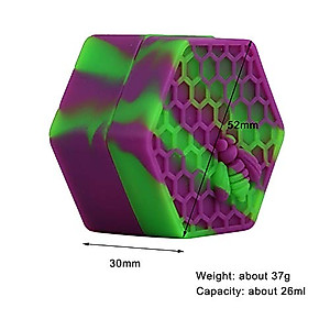 SZBS Silicone Wax Container 1pc 26ml Purple/Green Hexagon Non Sitck Sotrage Jar