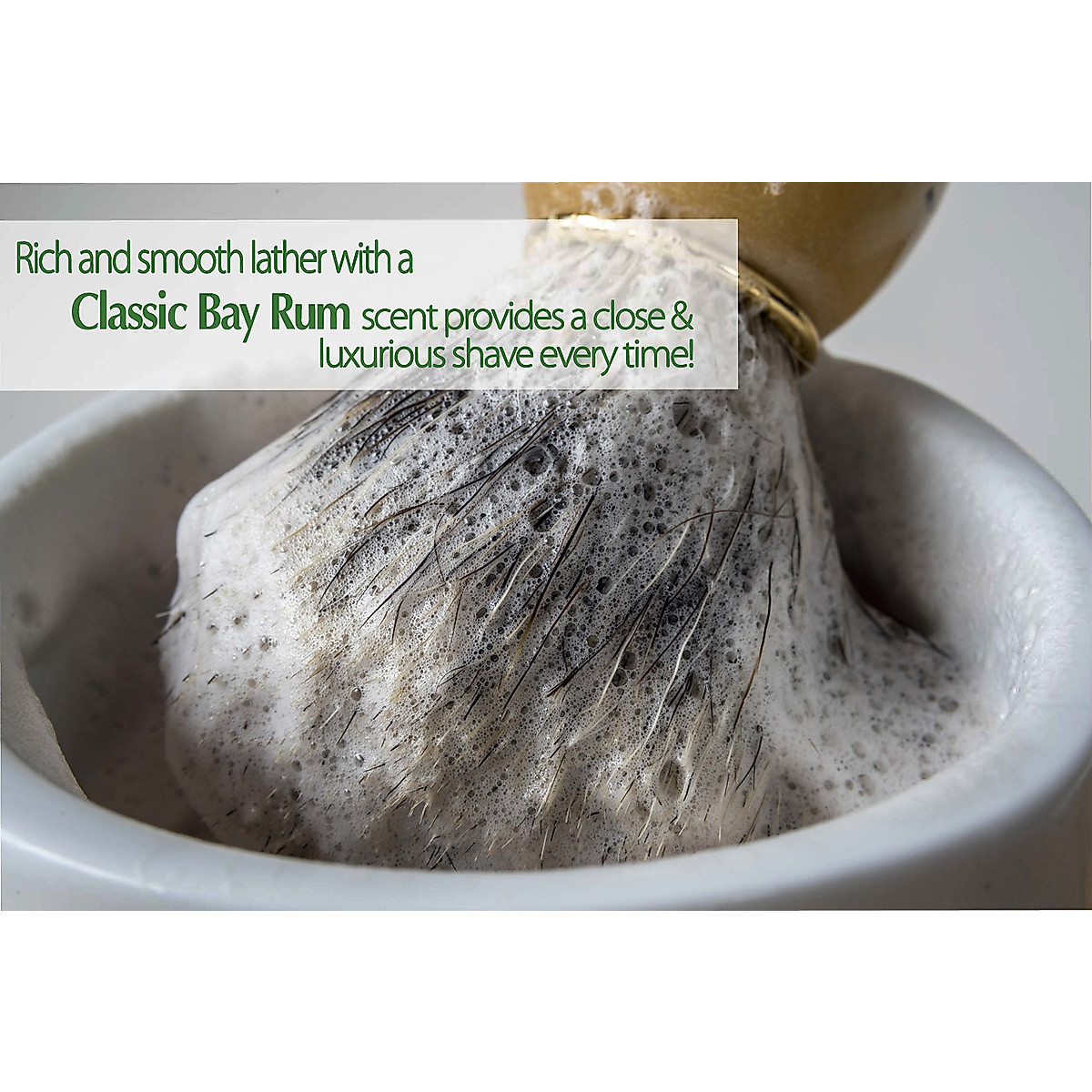 Lucky Franc's BayRum Shaving Soap - Premium Luxury Bay Rum Shave Soap for Men - Natural Shea Butter, Argan Oil, Kaolin, & Aloe - Barber Quality Lather 4oz Shaving Soap Puck - Shaving Soap Made In USA