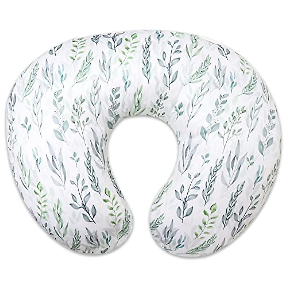 DILIMI Nursing Pillow Cover Stretchy Removable Cover for Breastfeeding Pillows, Ultra Soft Comfortable Slipcover for Baby Girl and Boy, Green Leaf