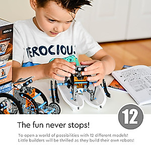 12-in-1 Solar Robot Toys STEM Education Activites Kits for Kids 8-12 190 Pieces Building Sets